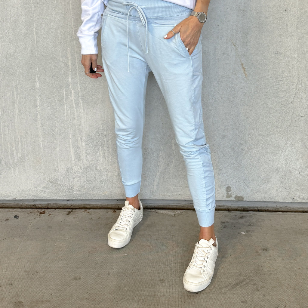 Pale blue ULTIMATE joggers – Lucy Dodwell