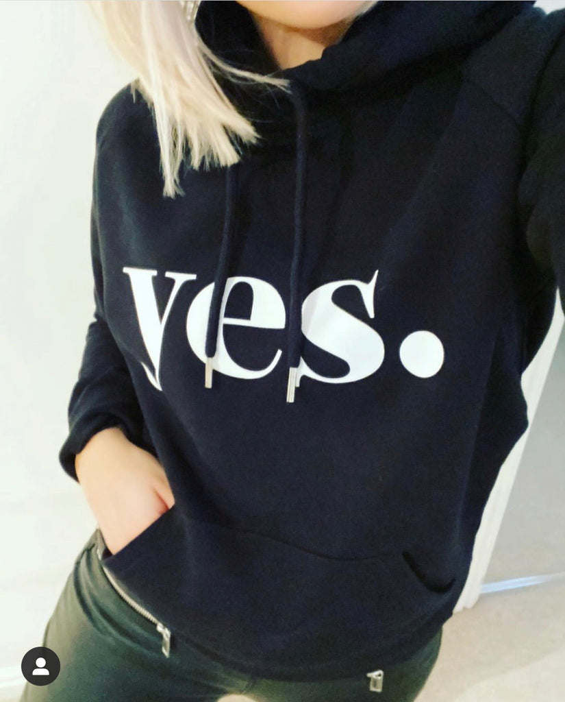 YES black hoody – Lucy Dodwell